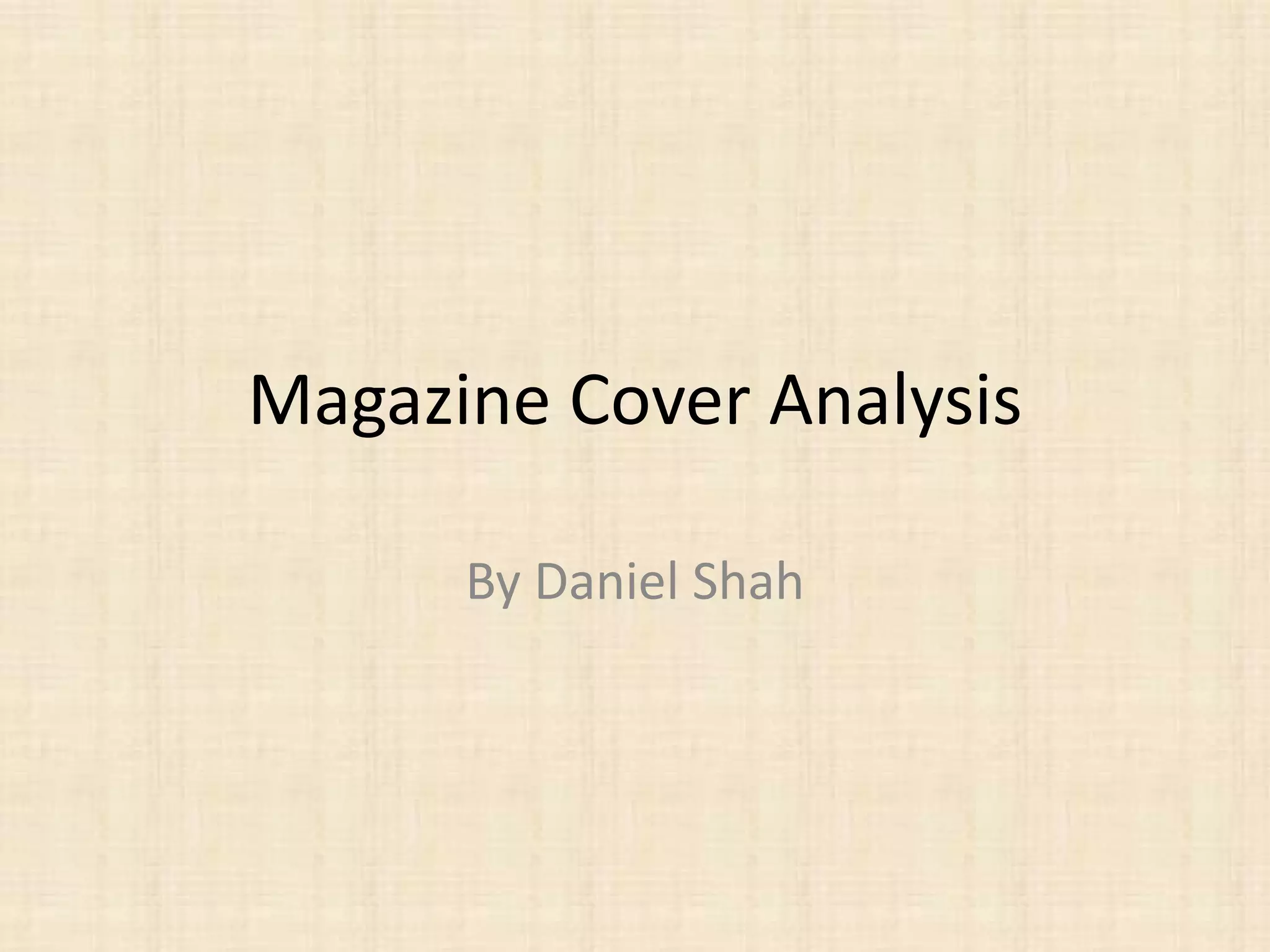 Magazine Cover Analysis | PPTX