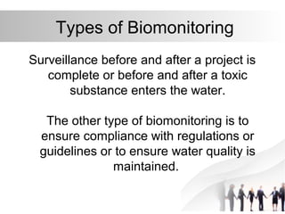 Role of Bio Markers In Water Monitoring | PPT