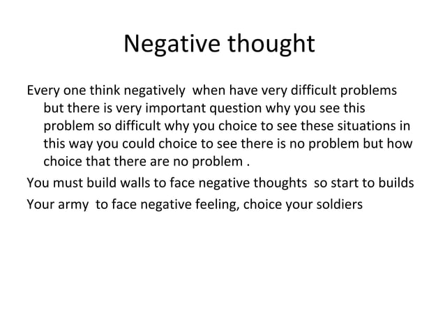 NEGATIVE THINKING | PPT