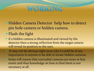 Hidden camera detector | PPT