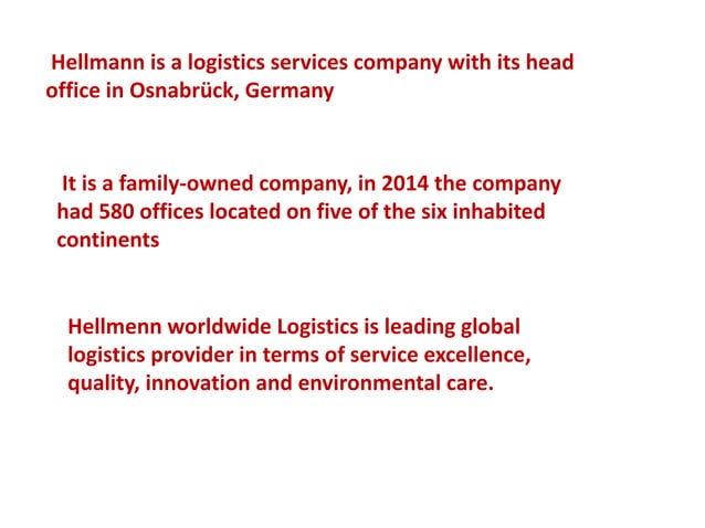 hellmann Worldwide Logistics | PPTX