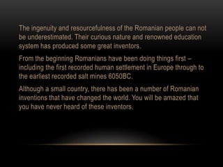Romanian Inventions That Changed The World | PPTX