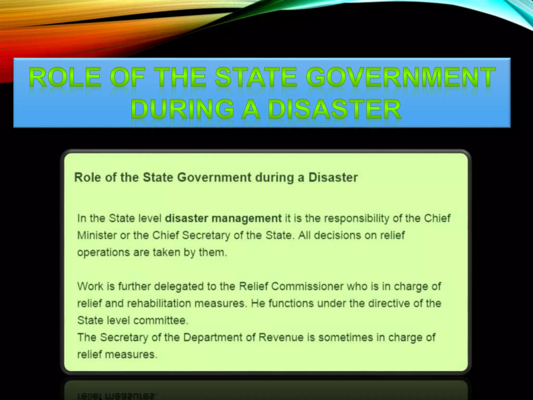 sharing responsibility role of local and state bodies during disaster ...
