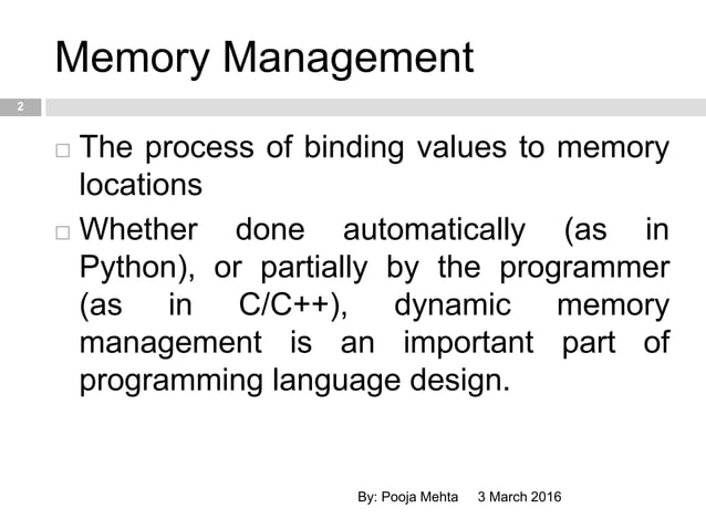 Memory Handling And Garbage Collection In Python Ppt 9524