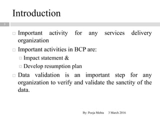 Data Validation for Business Continuity Planning | PPTX | Databases ...
