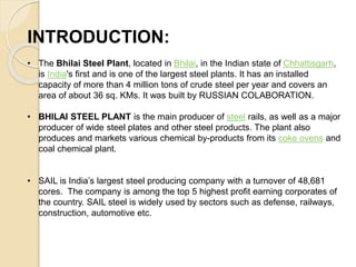 SUMMER TRAINING AT BHILAI STEEL PLANT | PPT