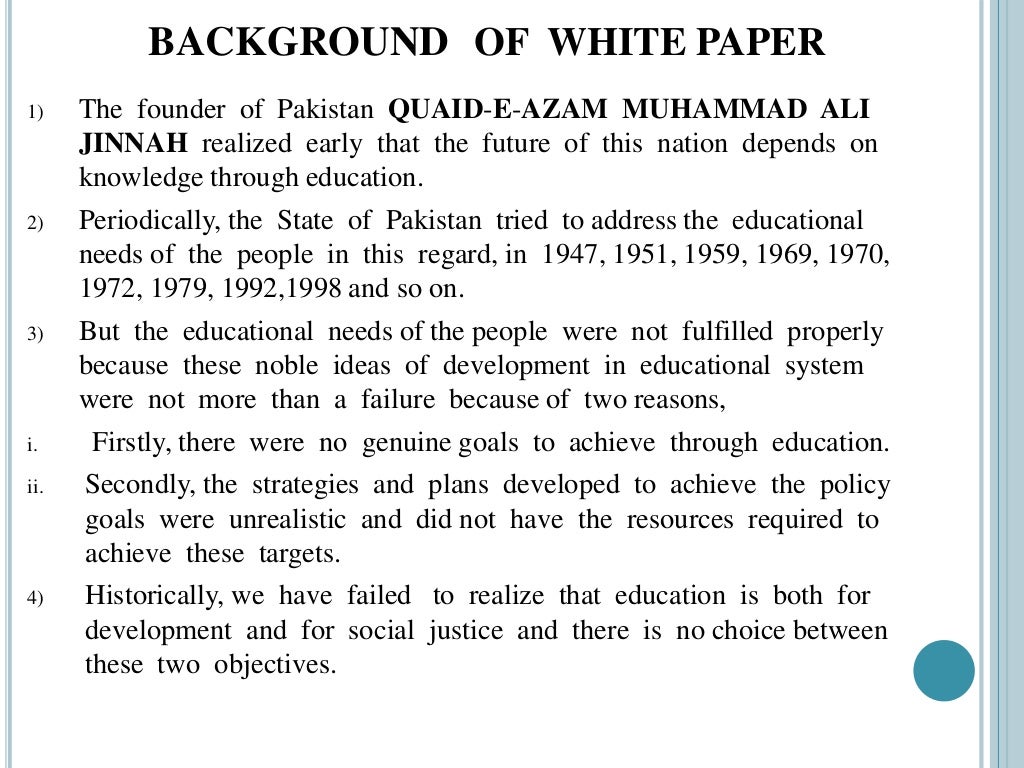 White Paper On Education white-paper-on-education