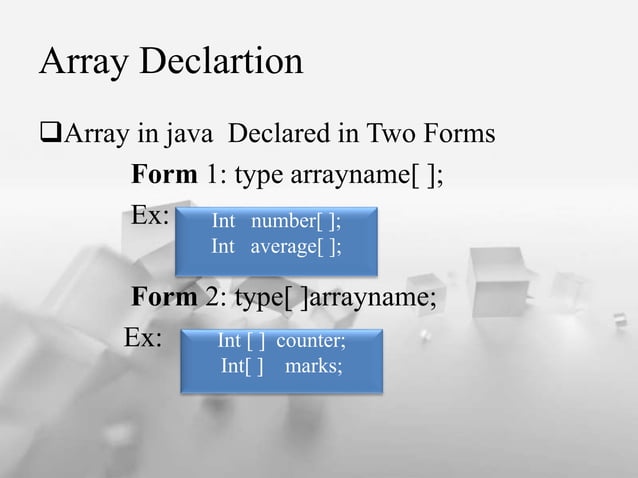 Arrays in java | PPT