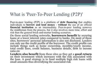 Peer to Peer lending | PPTX