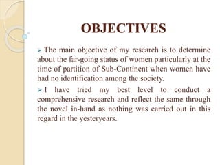 Depiction of women in Talaash e Baharan Novel | PPT