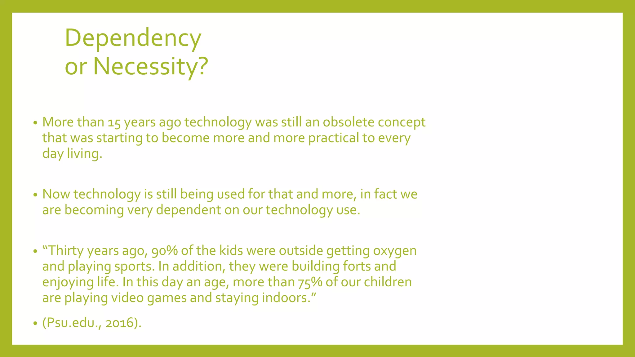 How is Technology Destroying our Mind, Body and Community | PPTX