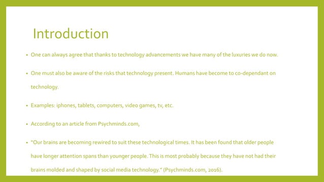 How is Technology Destroying our Mind, Body and Community | PPT