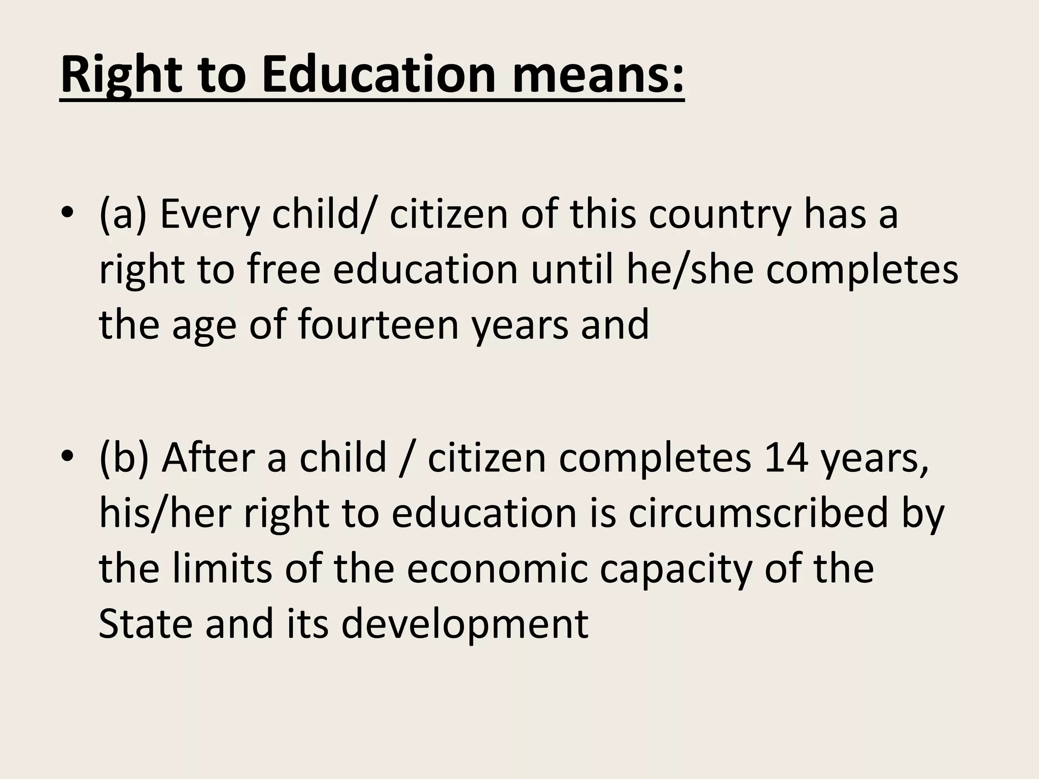 Right to Education Act | PPTX