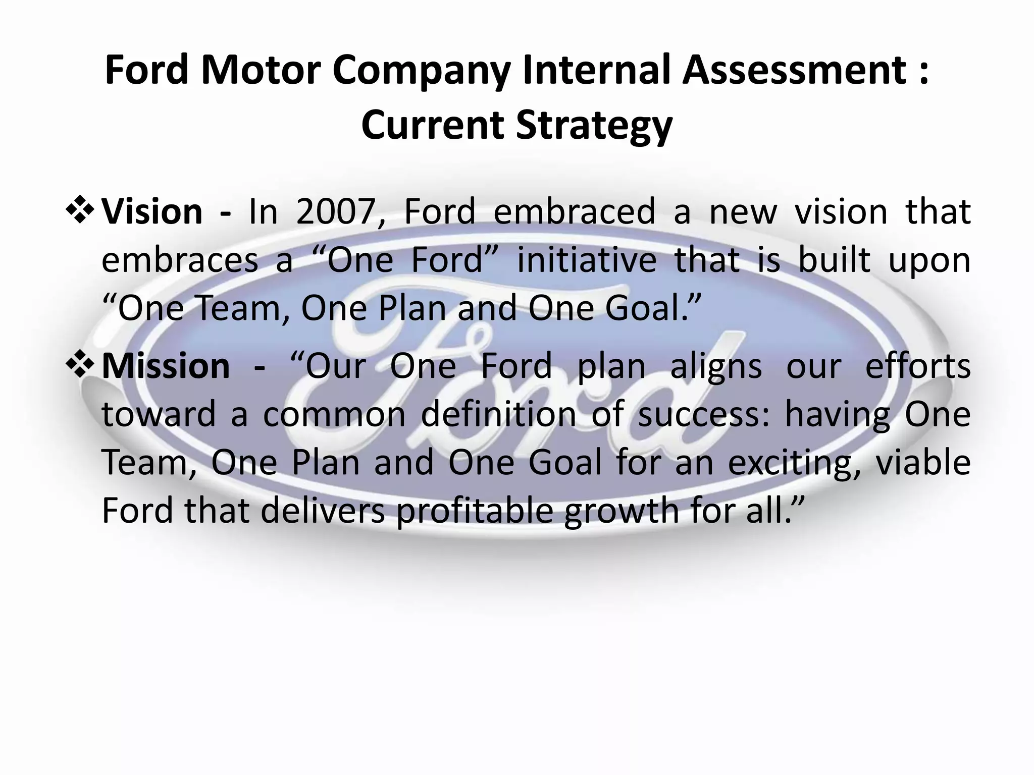 Ford Motor Strategic Management | PPTX