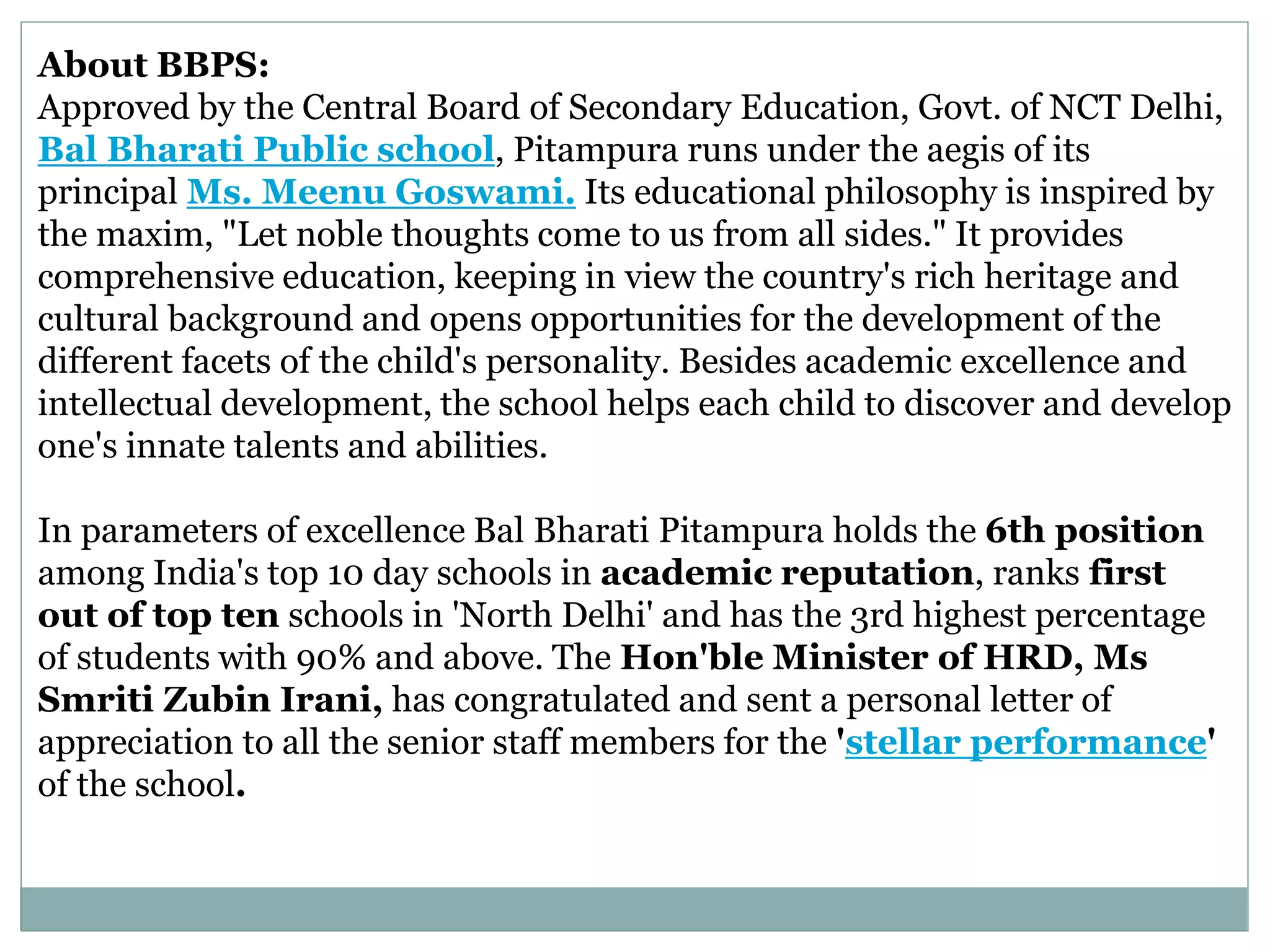 Bal Bharati Public School | PPTX