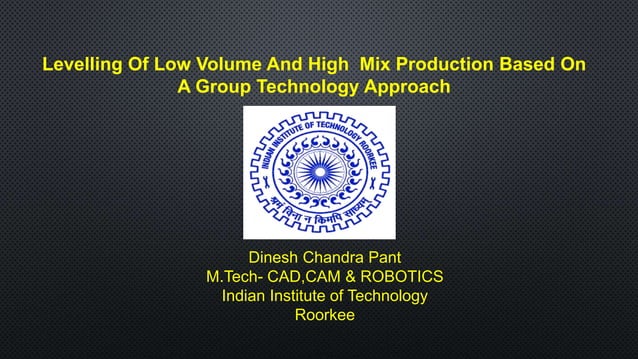 Production levelling of low volume and high mix production system based ...