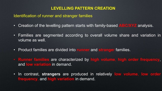 Production levelling of low volume and high mix production system based ...