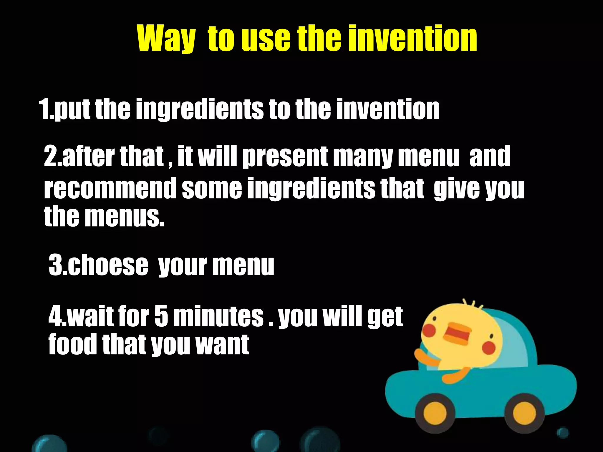 Imaginary Invention- Cooking Man | PPTX