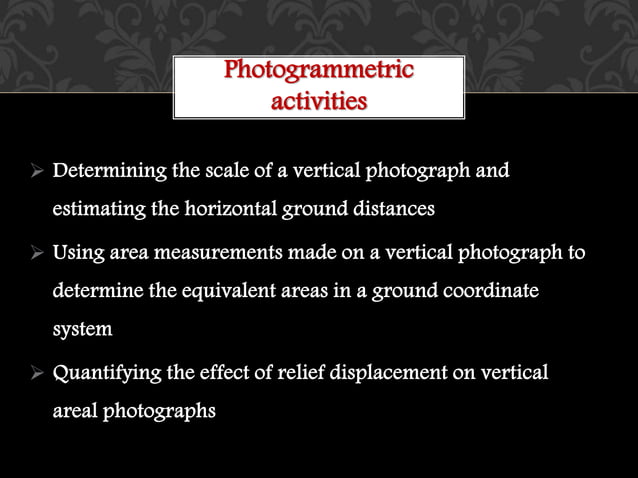 BASIC CONCEPTS OF PHOTOGRAMMETRY | PPTX | 3-D Graphics | Computer ...