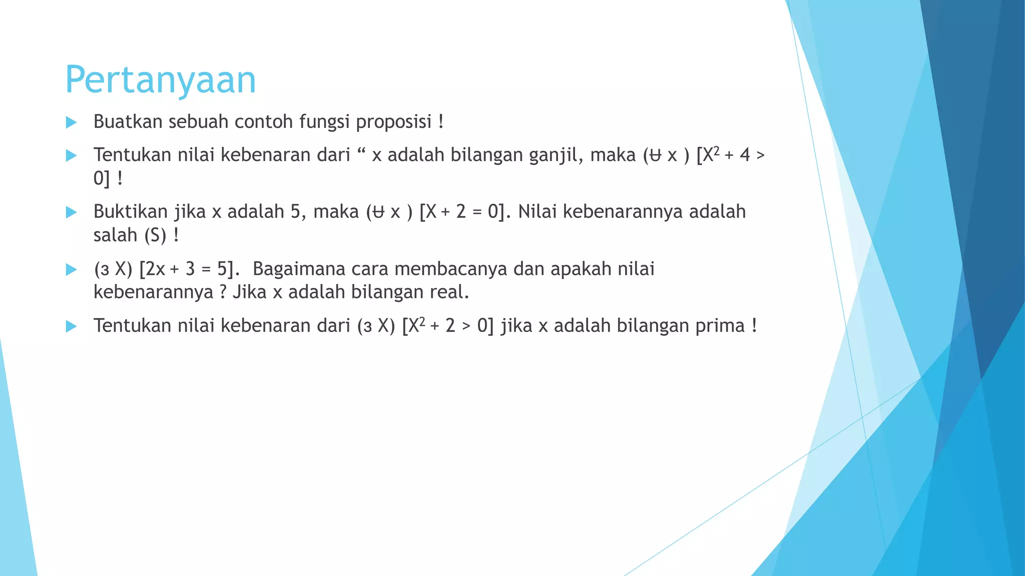DEFINISI FUNGSI PROPOSISI DAN JENIS JENIS KUANTOR | PPTX
