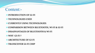 Presentation on Gi-Fi | PPT