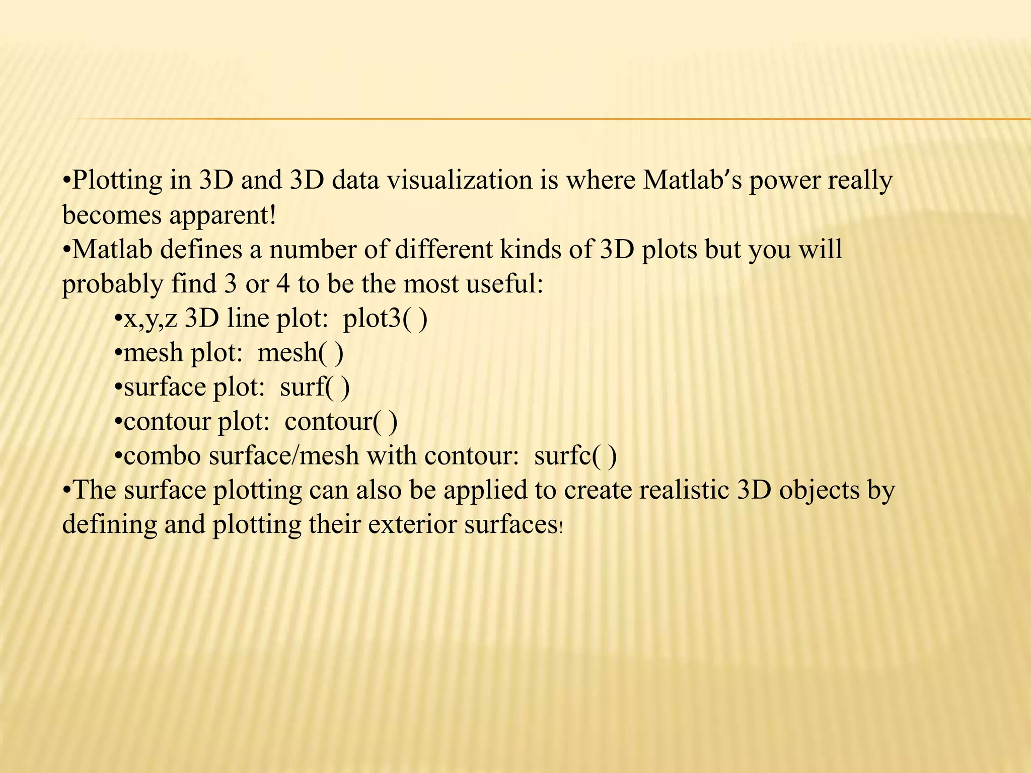 K10765 Matlab 3D Mesh Plots | PPT