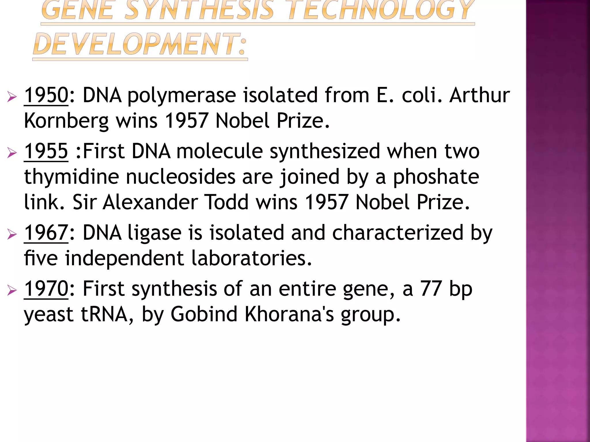 artificial gene synthesis | PPTX