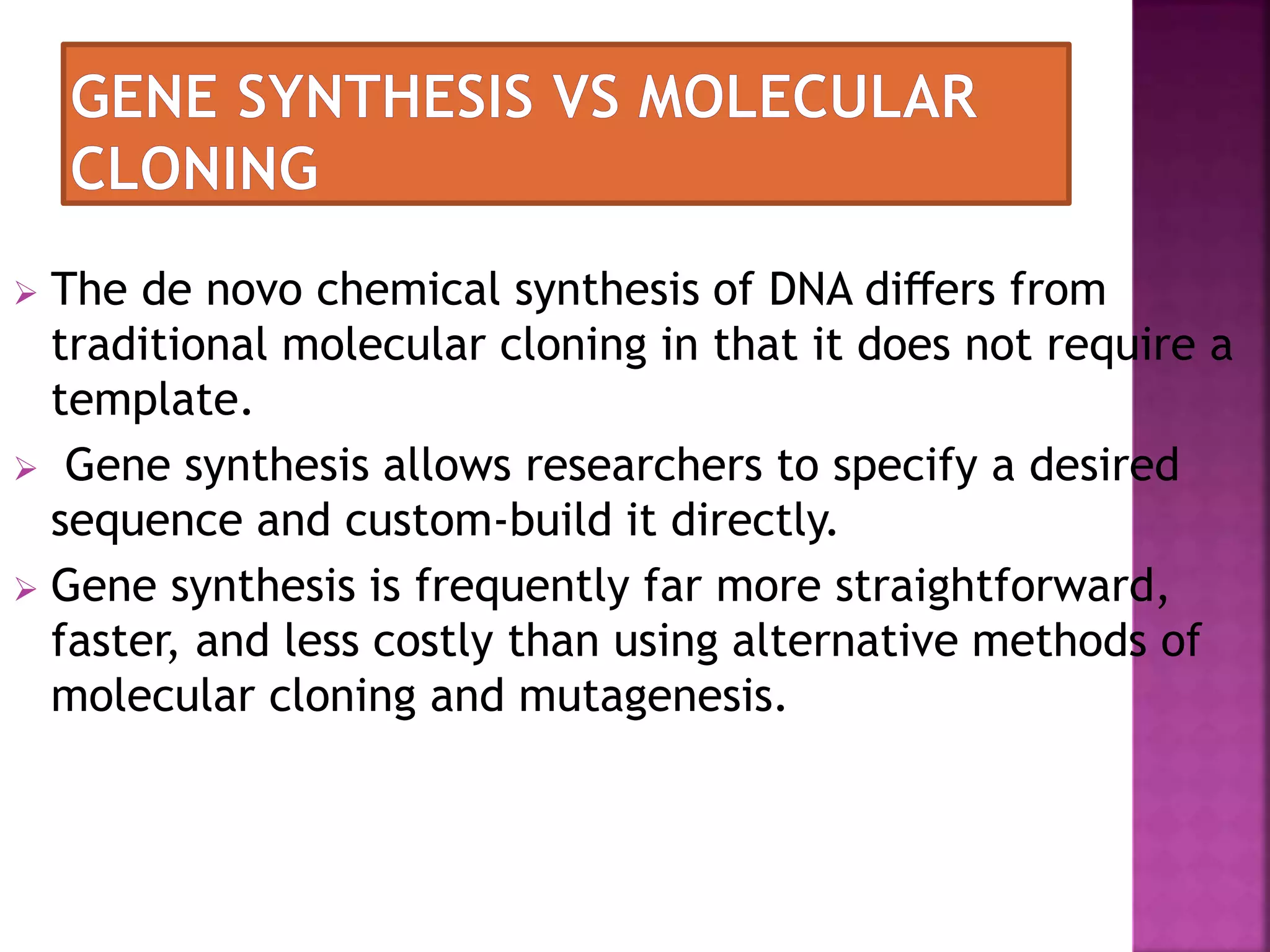 artificial gene synthesis | PPTX