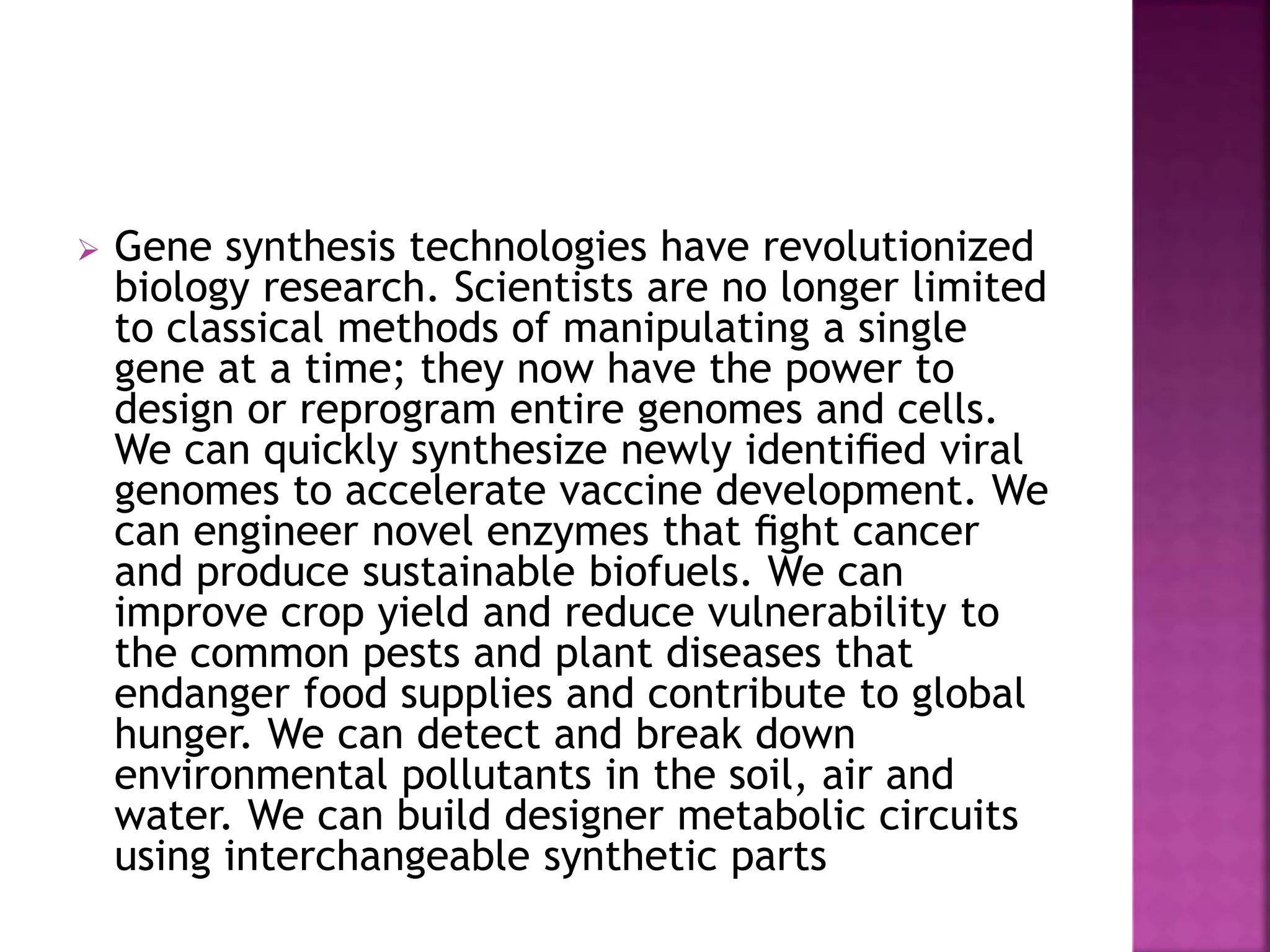 artificial gene synthesis | PPTX