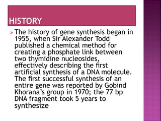 artificial gene synthesis | PPTX