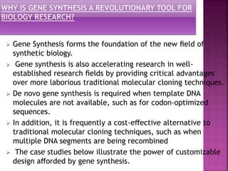 artificial gene synthesis | PPTX