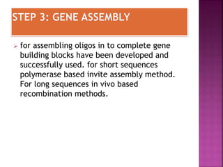 artificial gene synthesis | PPTX