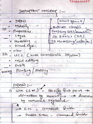 AUTOCAD NOTES | PPTX