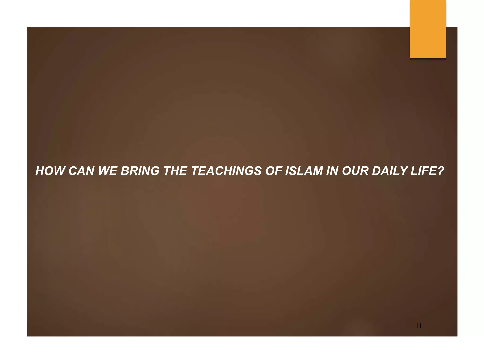teachings of holy prophet | PPTX