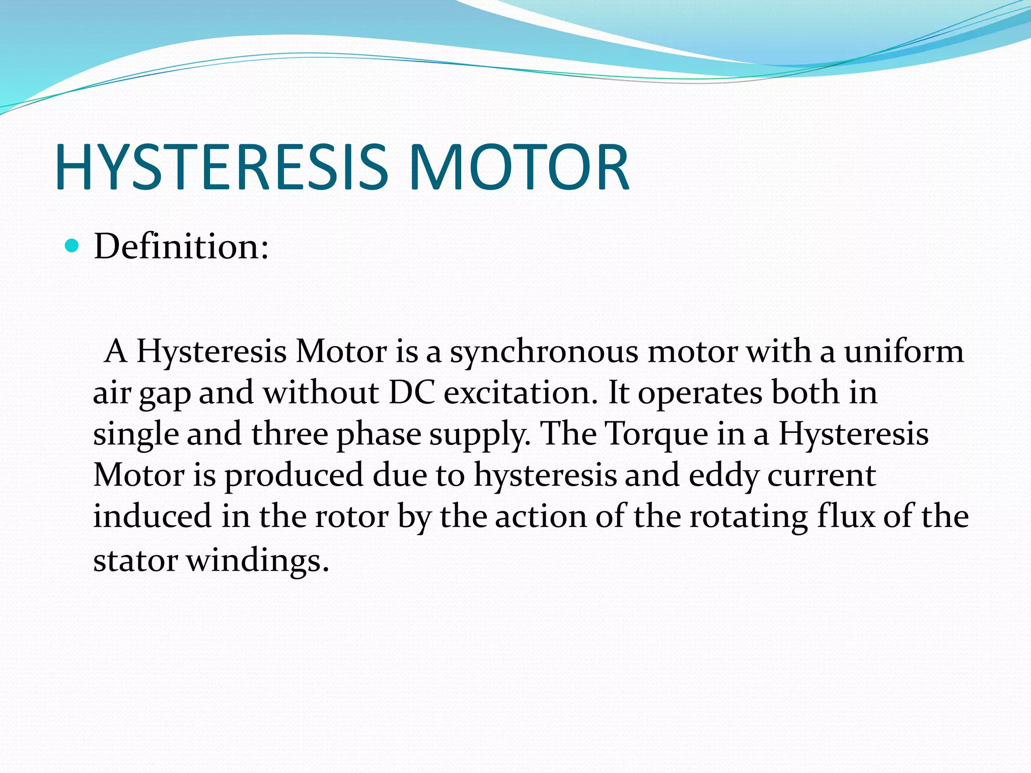 Hysterisis Motor | PPTX