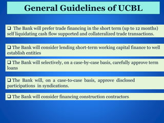 Credit Operation Process of UCBL | PPTX