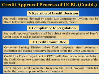 Credit Operation Process of UCBL | PPTX