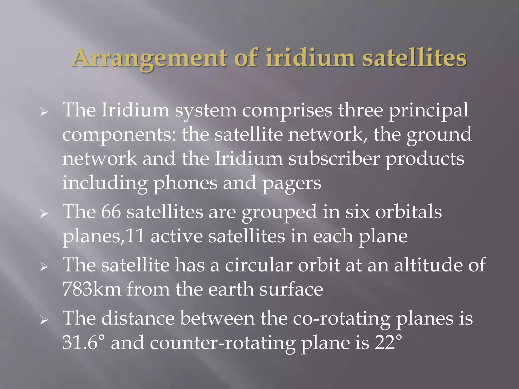 Iridium satellite system | PPTX