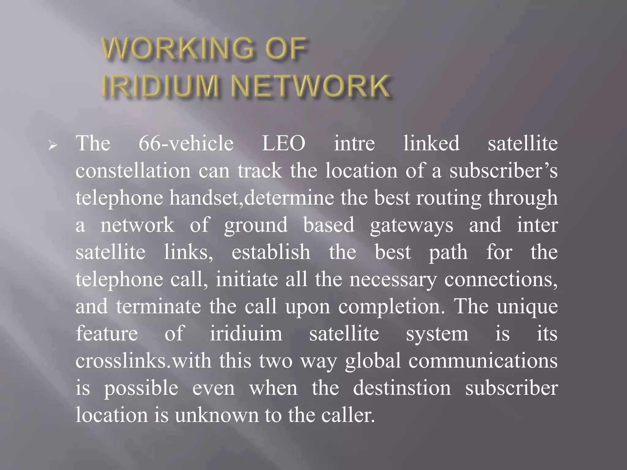 Iridium satellite system | PPTX