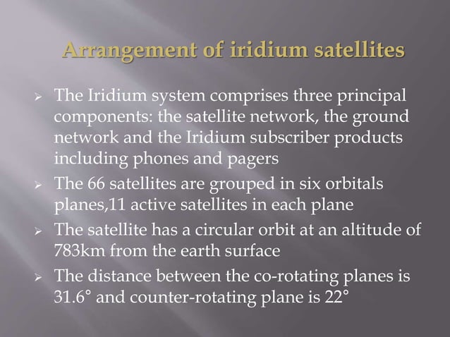 Iridium satellite system | PPTX