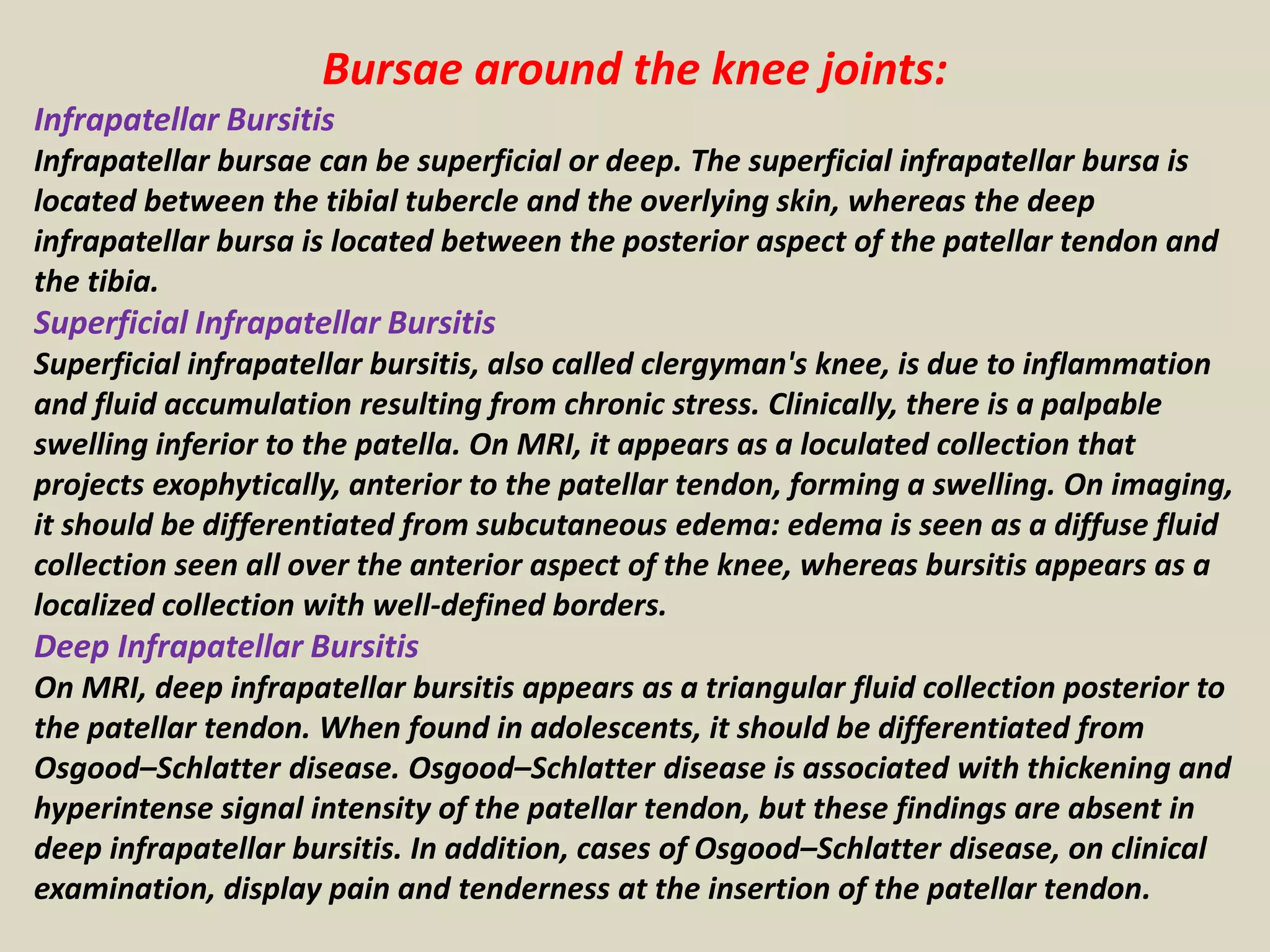 Presentation1.pptx, radiological imaging of bursae. | PPTX