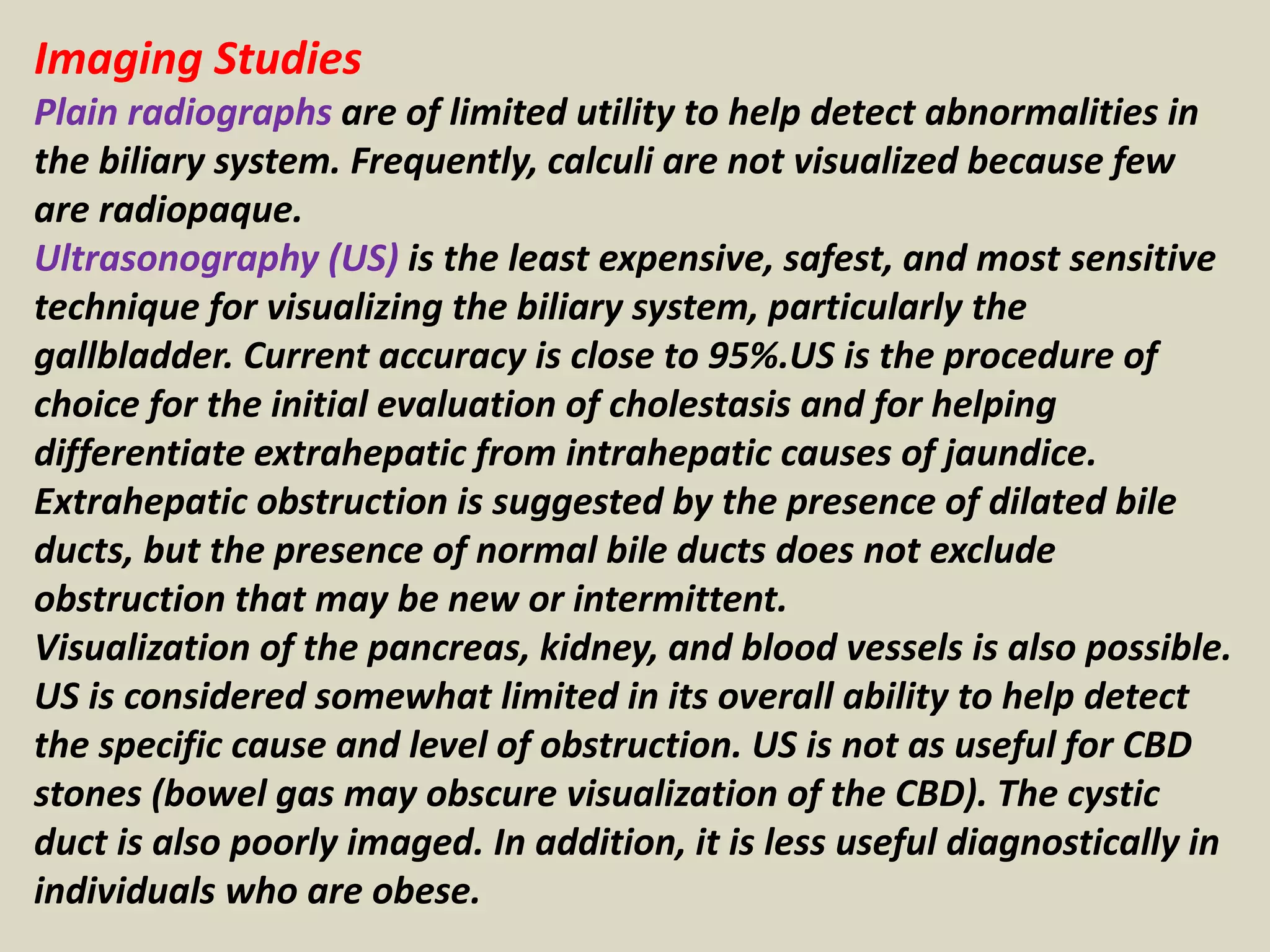 Presentation1.pptx, radiological imaging of obstructive jaundice. | PPTX