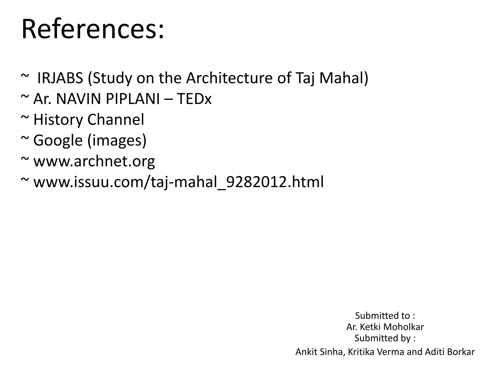 Taj Mahal - Architecture | PPTX