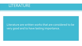 Branches of Literature | PPTX