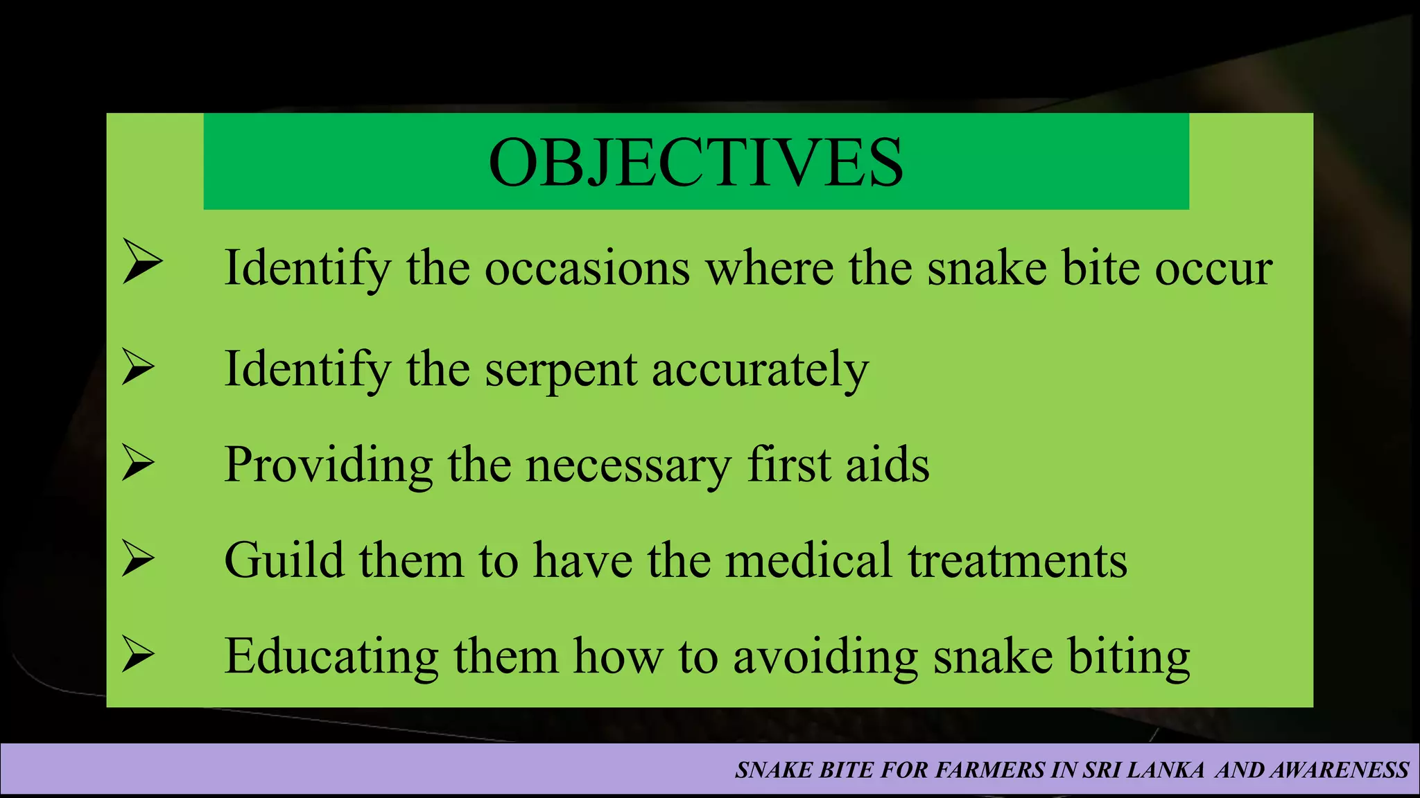 SNAKE BITES IN SRI LANKA | PPTX