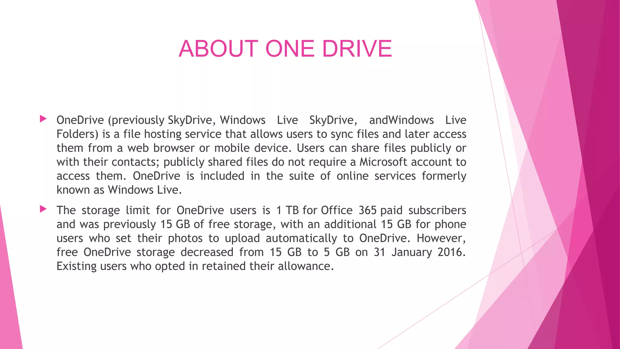 MICROSOFT ONE DRIVE | PPT