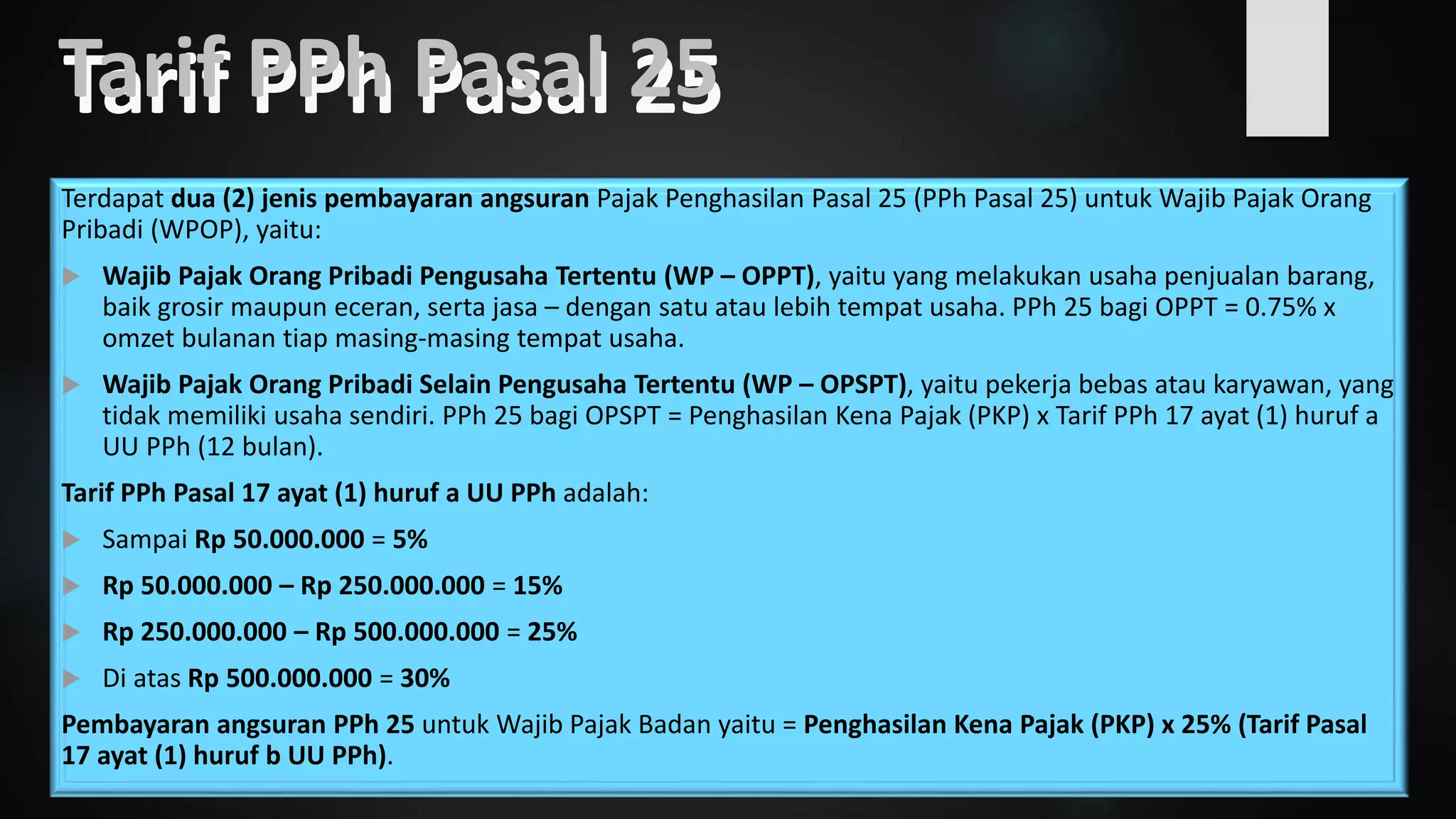 PPh Pasal 25 | PPTX