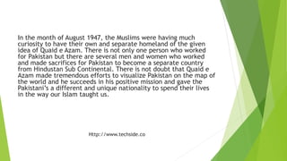 14 August The Day Of Pakistan Independence | PPTX