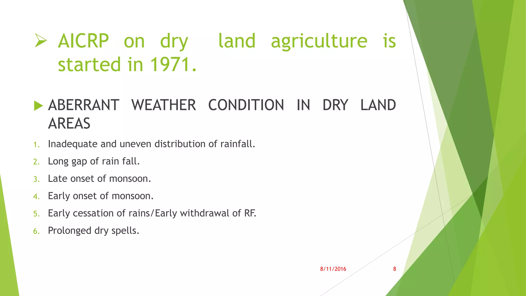 agricultural development in dryland areas of India. | PPTX