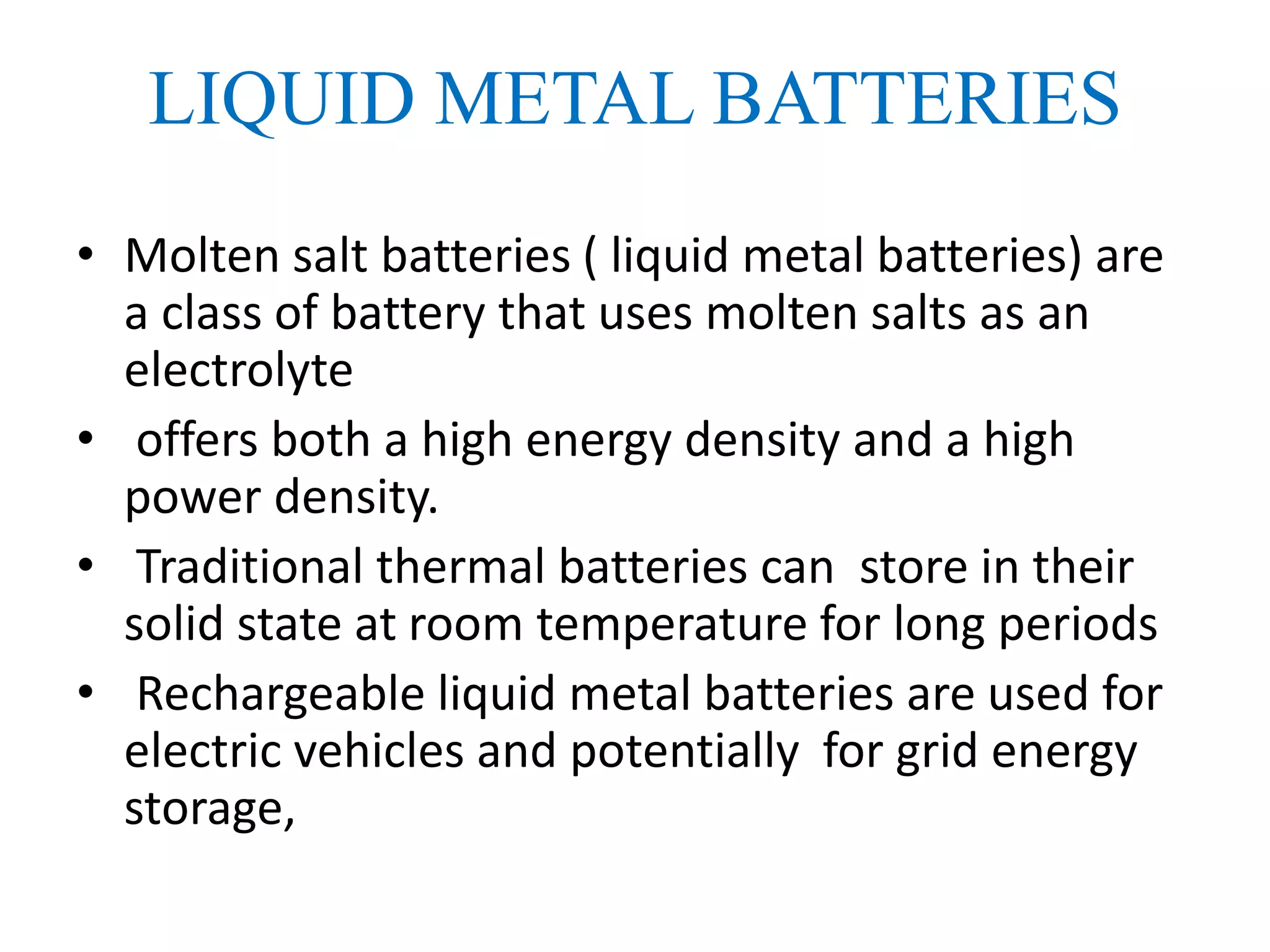 liquid metal battery | PPTX